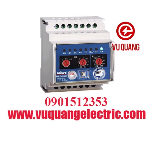Relay bảo vệ dòng rò Mikro DIN330-230A : - Thiết Bị Điện Vũ Quang